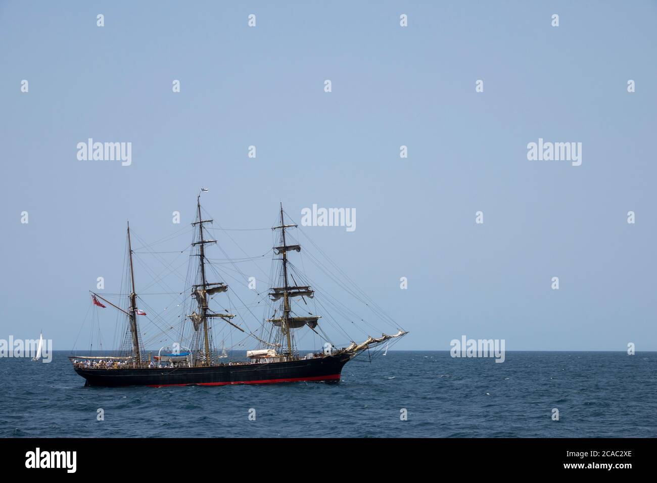 The 1874 square rigger tall ship "James Craig" outside Sydney Heads ...