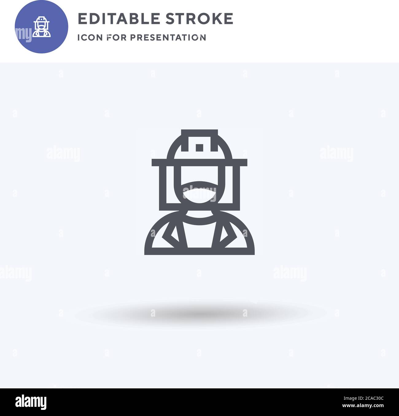 Firefighter icon vector, filled flat sign, solid pictogram isolated on ...