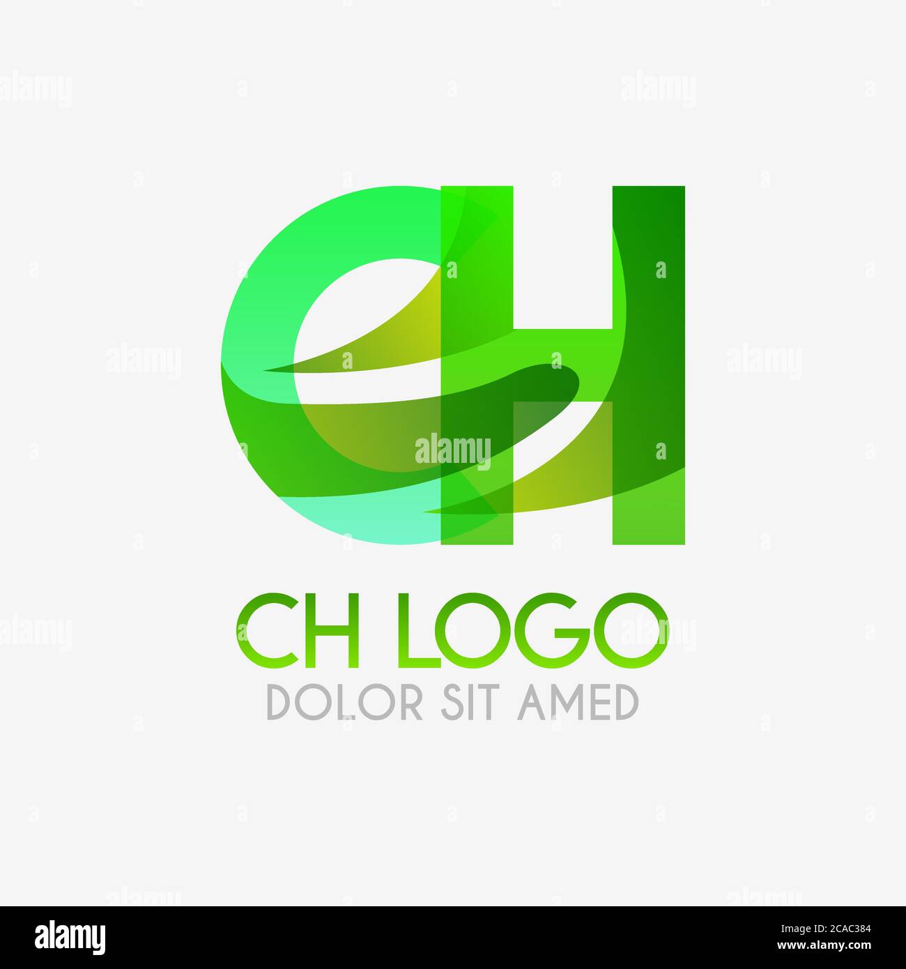 The CH logo with striking colors and gradations, modern and simple for ...