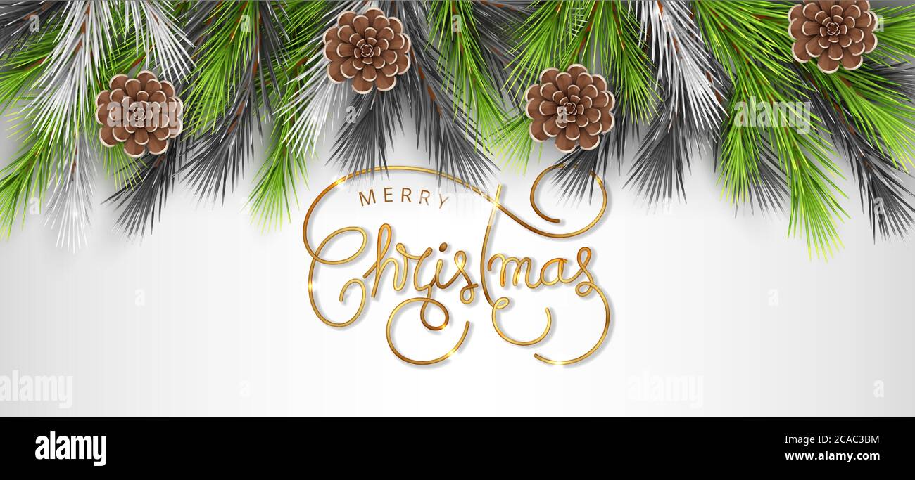 Christmas composition green tree Stock Vector Images - Alamy