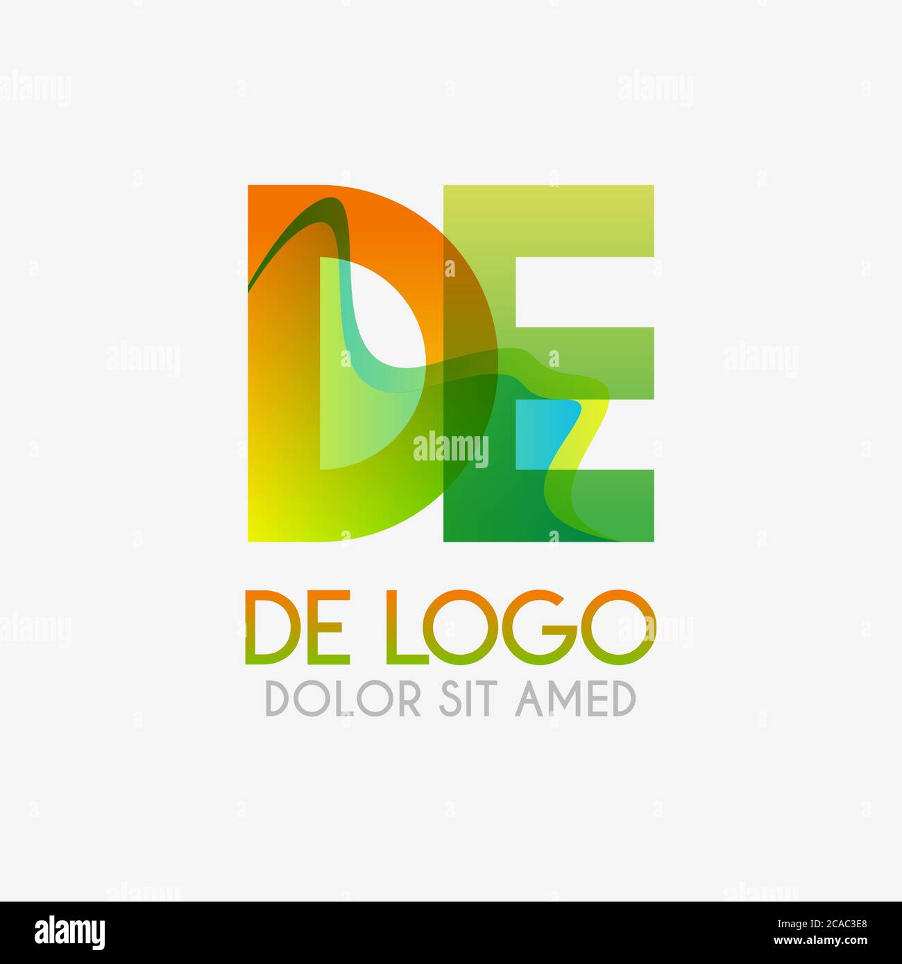 The DE logo with striking colors and gradations, modern and simple for ...