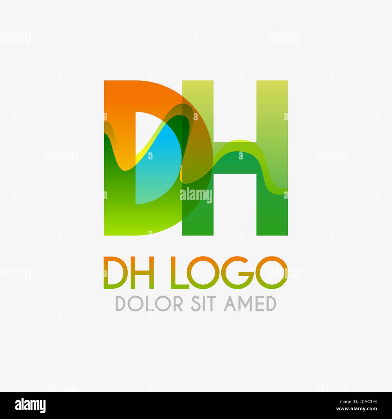 The DH logo with striking colors and gradations, modern and simple for ...