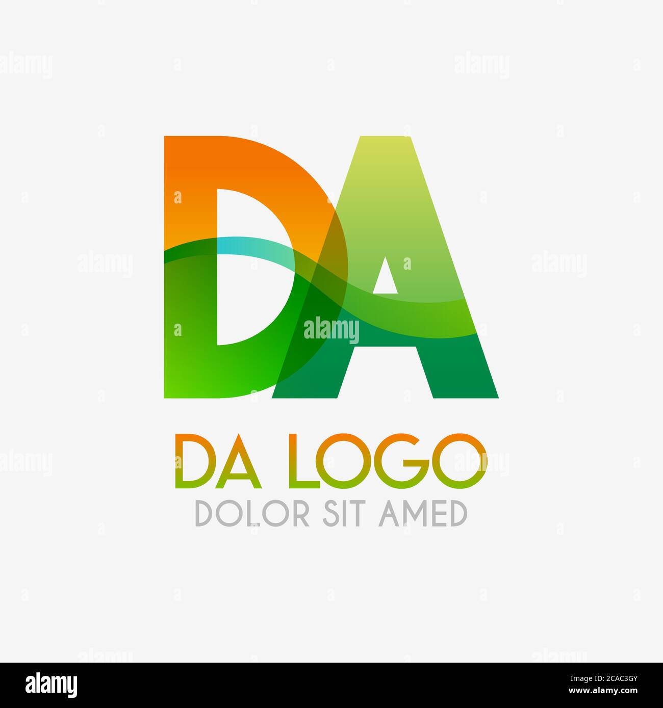 The DA logo with striking colors and gradations, modern and simple for ...