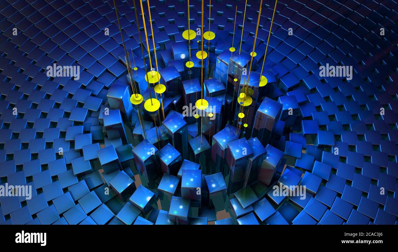 3D rendering of metal cubes - perfect for a digital wallpaper Stock ...