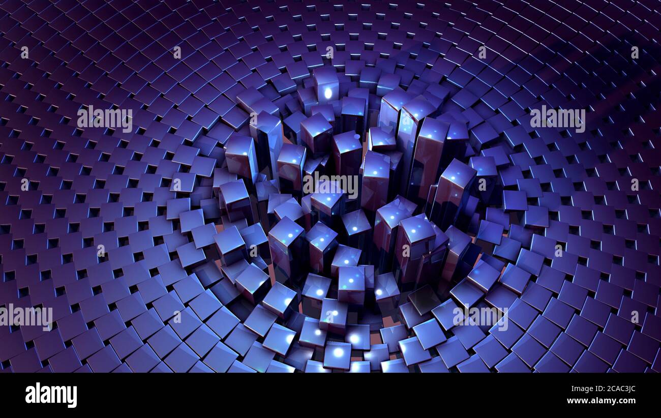 3D rendering of metal cubes Stock Photo - Alamy