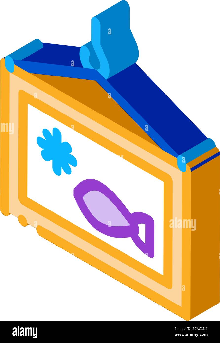frozen fish box isometric icon vector illustration Stock Vector Image ...