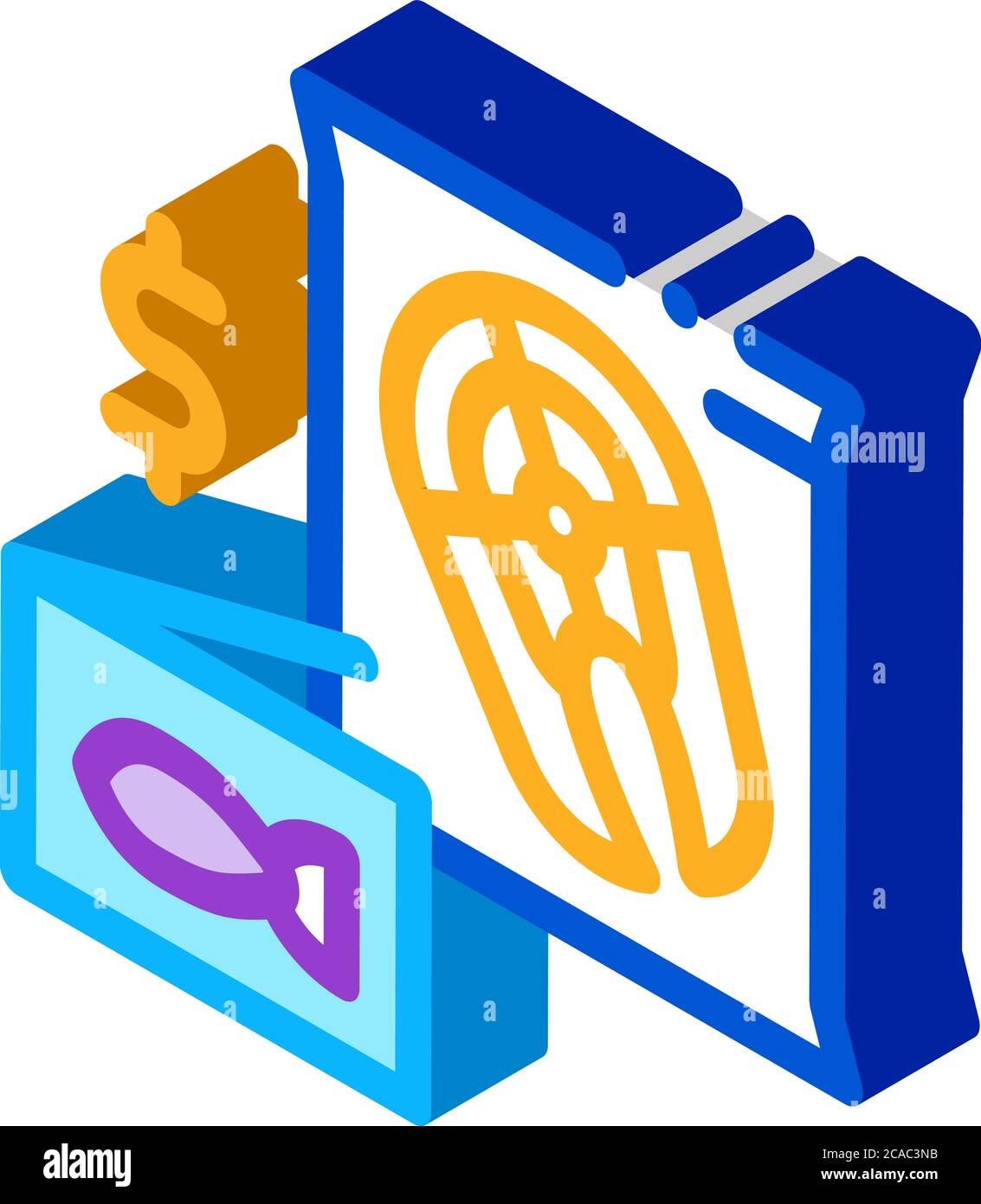 cut fish sale isometric icon vector illustration Stock Vector Image ...