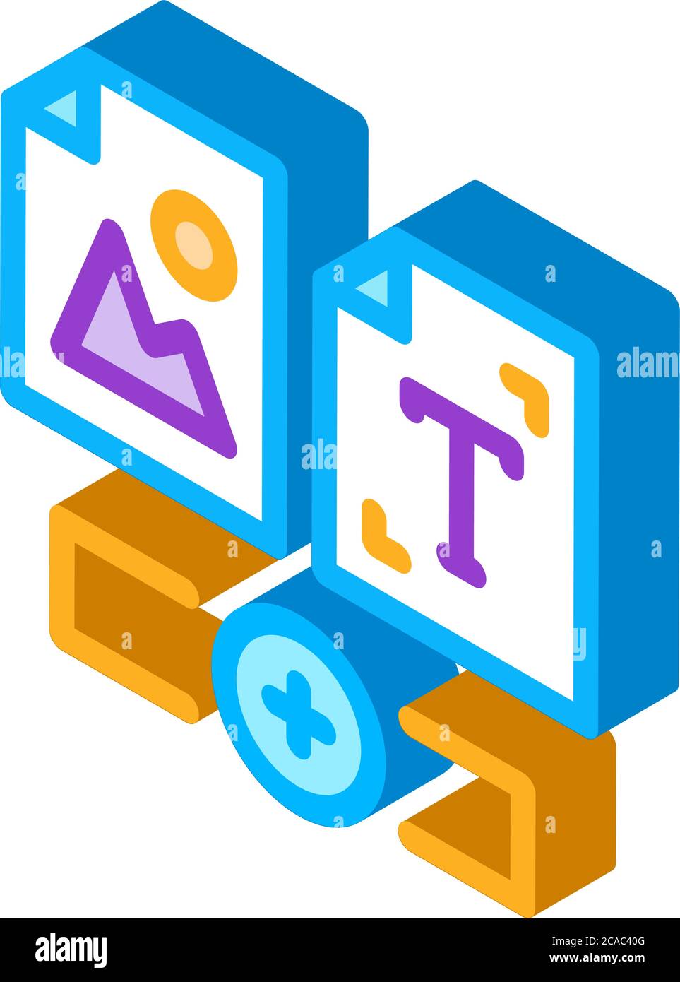 web side image and text isometric icon vector illustration Stock Vector ...