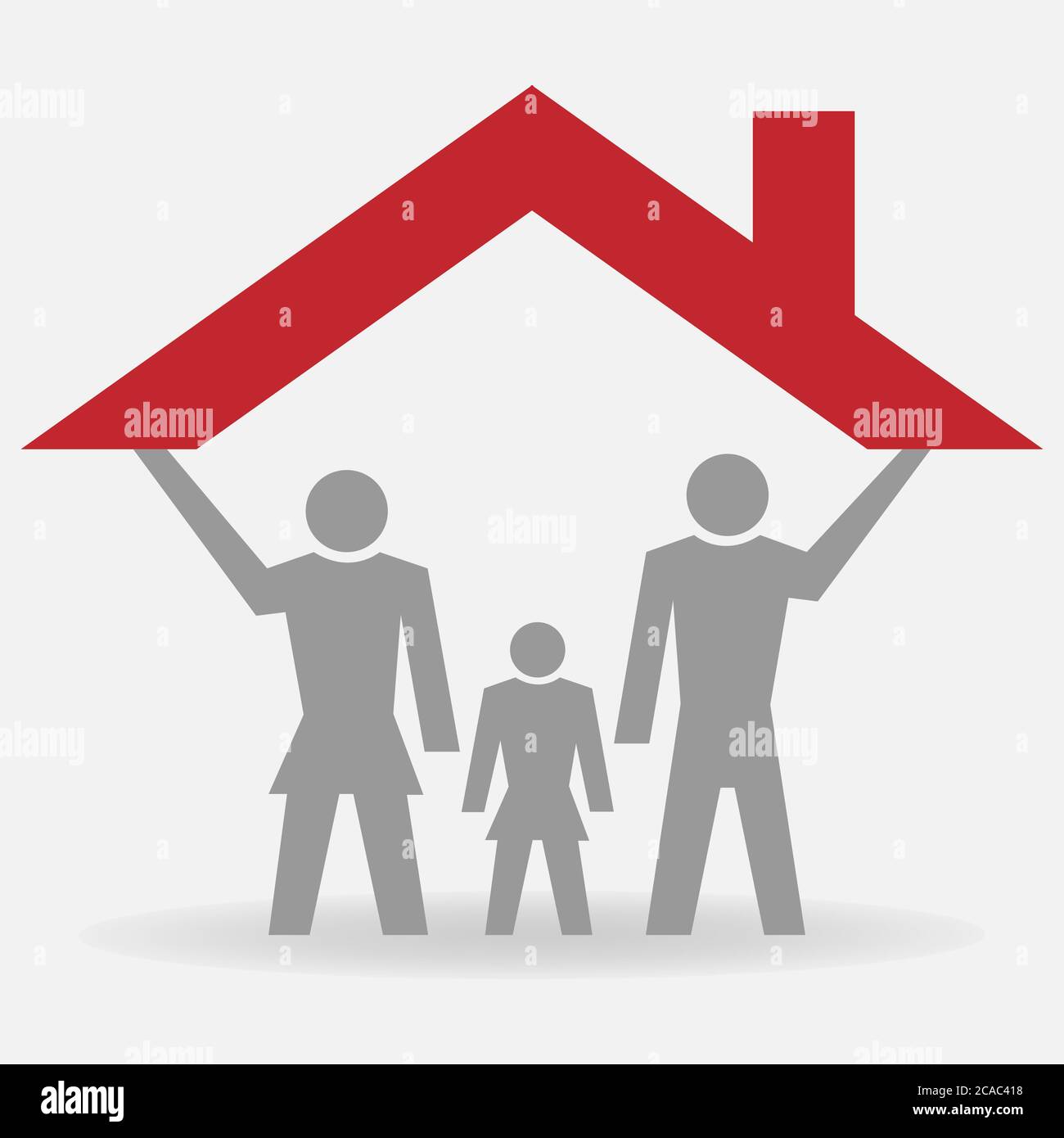 Family under a house roof, conceptual vector Stock Vector Image & Art ...