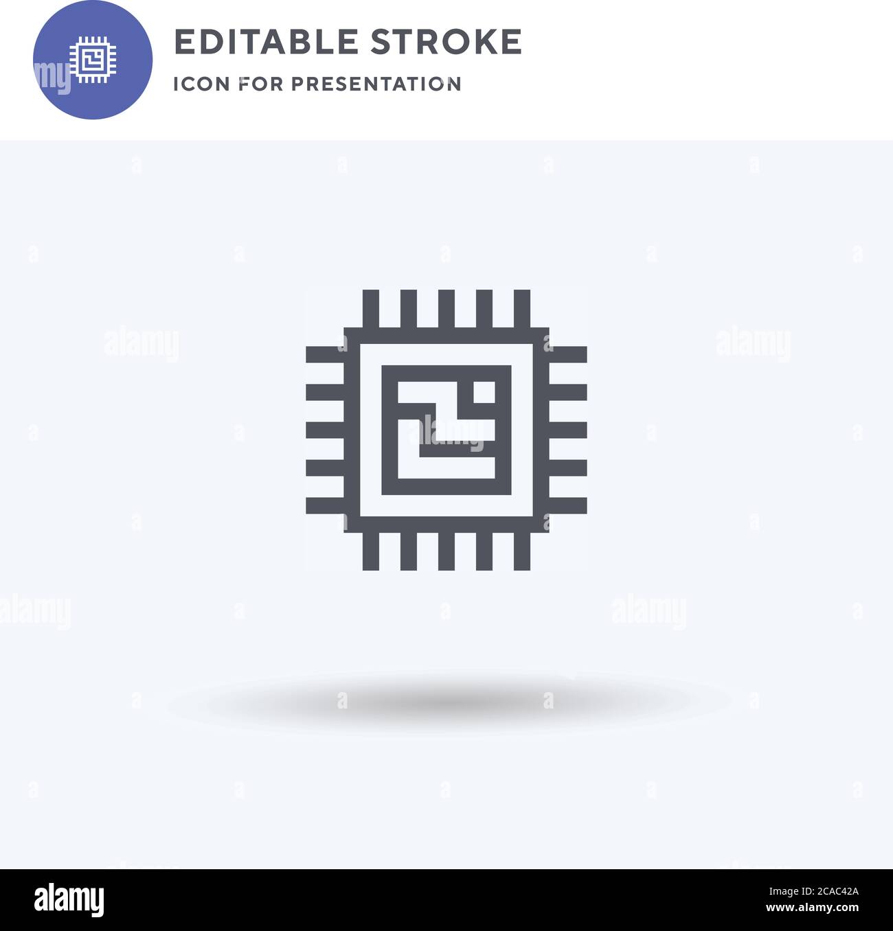 Cpu icon vector, filled flat sign, solid pictogram isolated on white ...