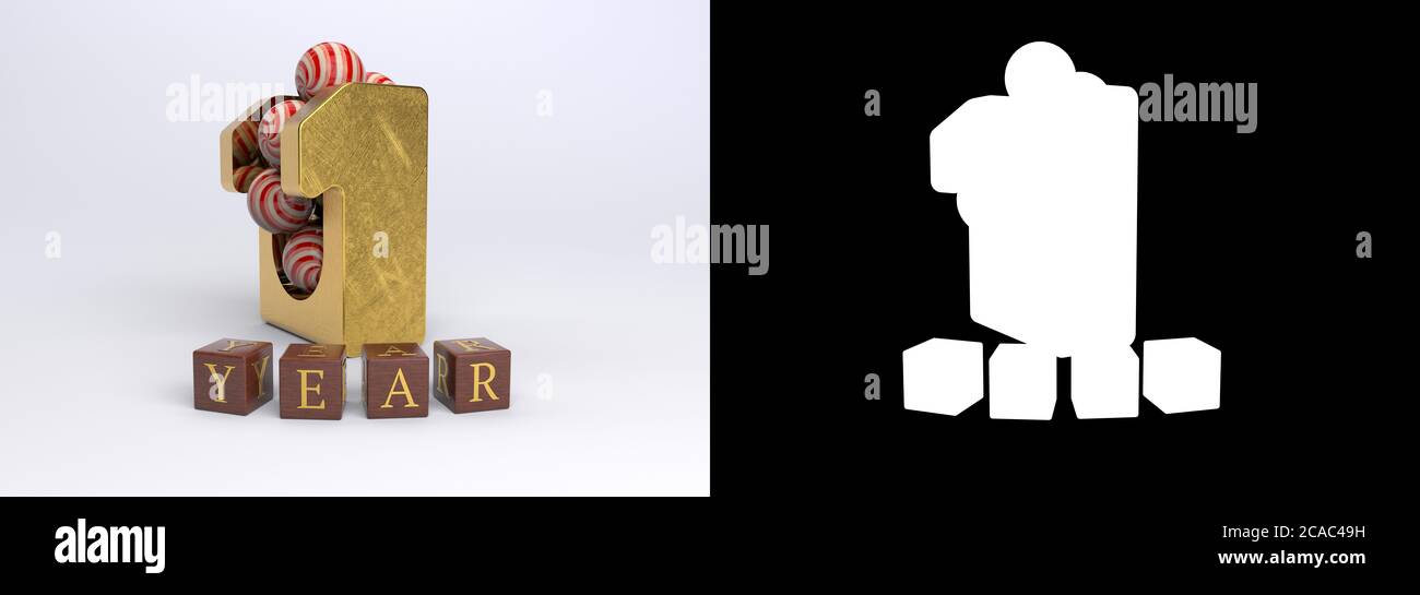 Number 1 (number one) anniversary celebration design with round candies ...