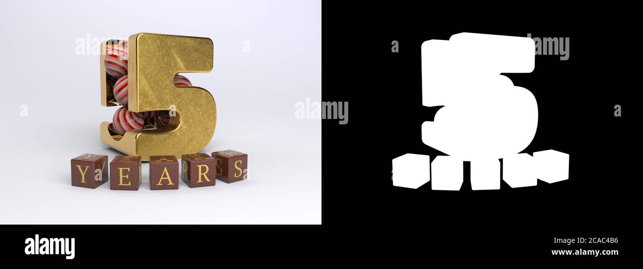 Number 5 (number five) anniversary celebration design with round ...