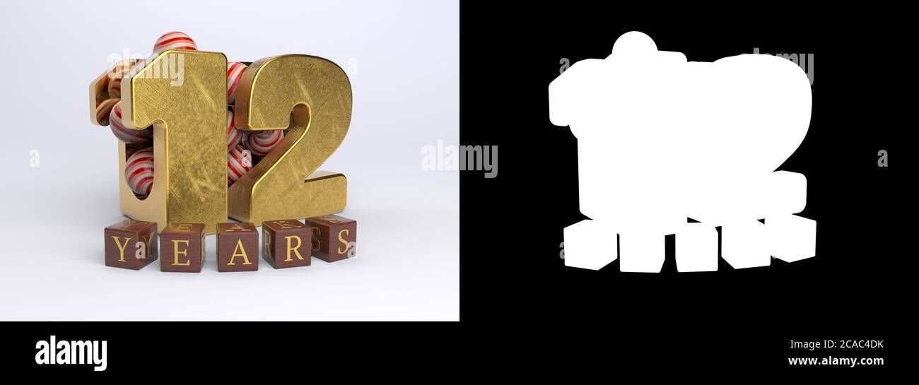 Number 12 (number twelve) anniversary celebration design with round ...