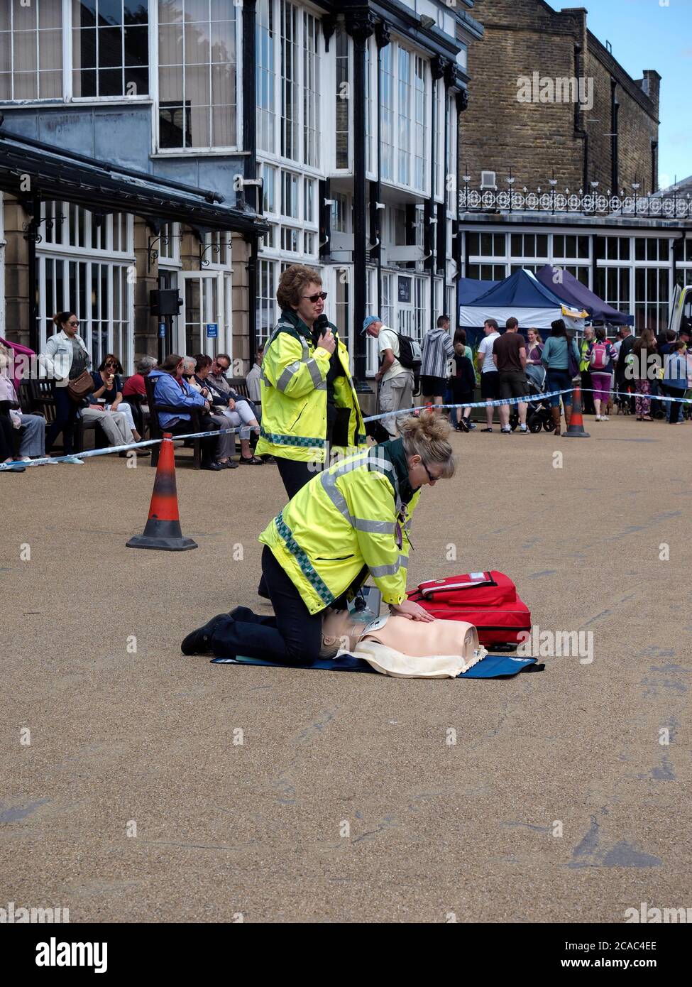 First aid demonstration Summer fair in Buxton Derbyshire England Stock ...