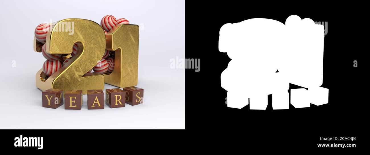 Number 21 (number twenty-one) anniversary celebration design with round ...