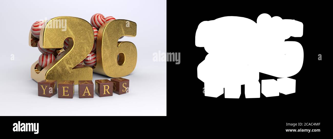 Number 26 (number twenty-six) anniversary celebration design with round ...