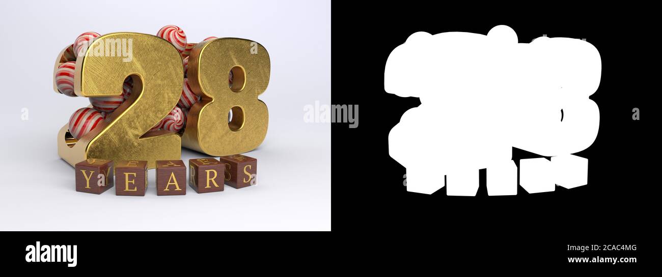 Number 28 (number twenty-eight) anniversary celebration design with ...