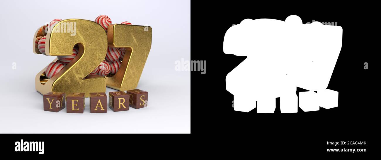 Number 27 (number twenty-seven) anniversary celebration design with ...
