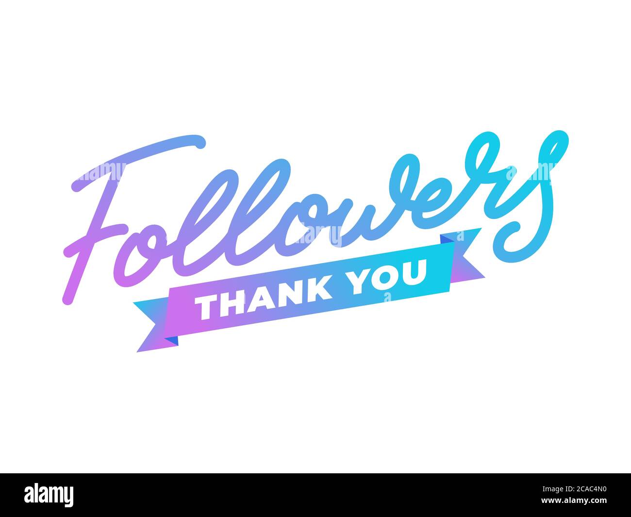 Followers thank you label. Social media celebrate subscribers lettering ...