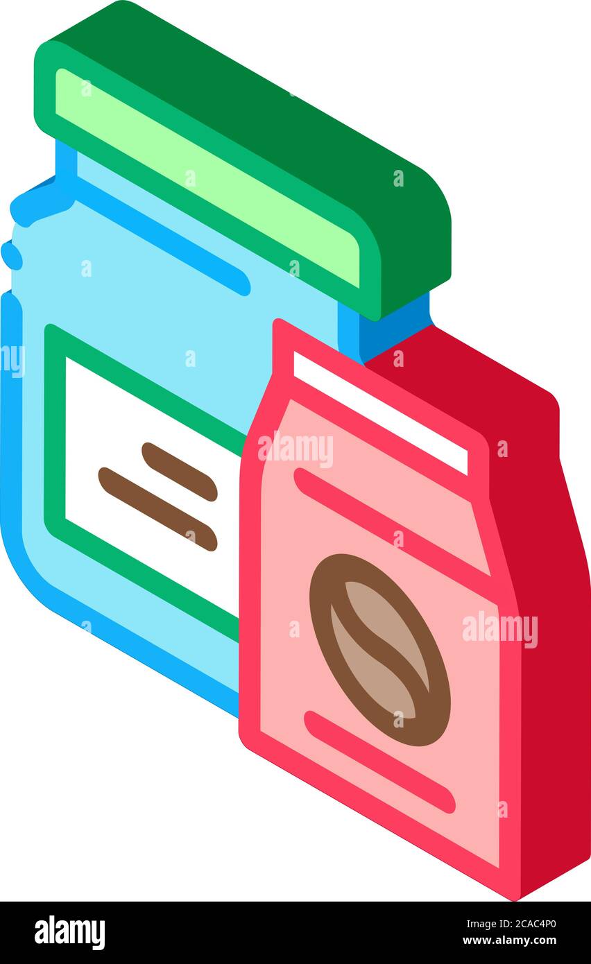 coffee production package isometric icon vector illustration Stock ...