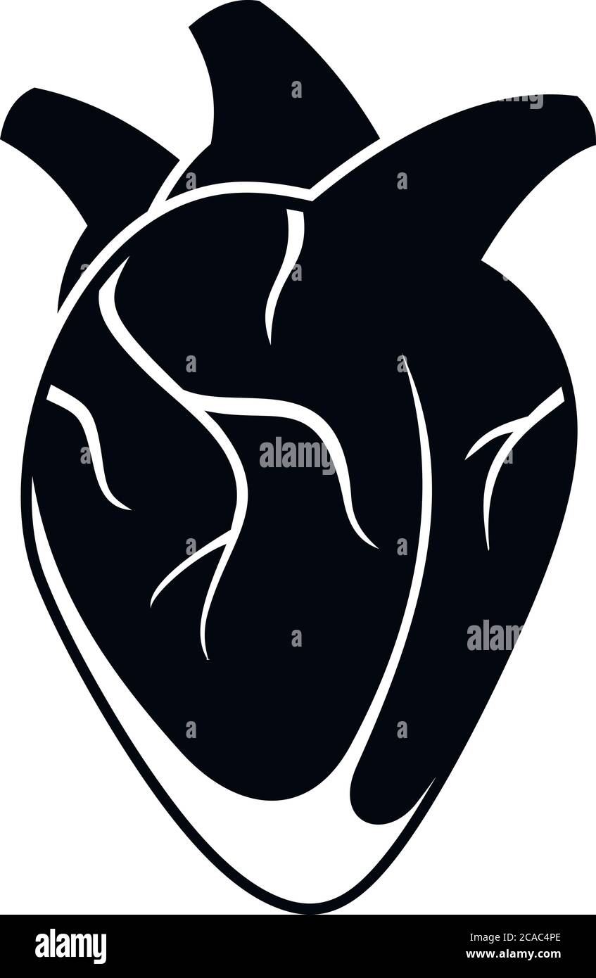 Organ human heart icon. Simple illustration of organ human heart vector ...