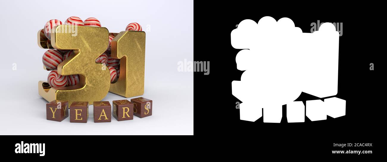 Number 31 (number thirty-one) anniversary celebration design with round ...