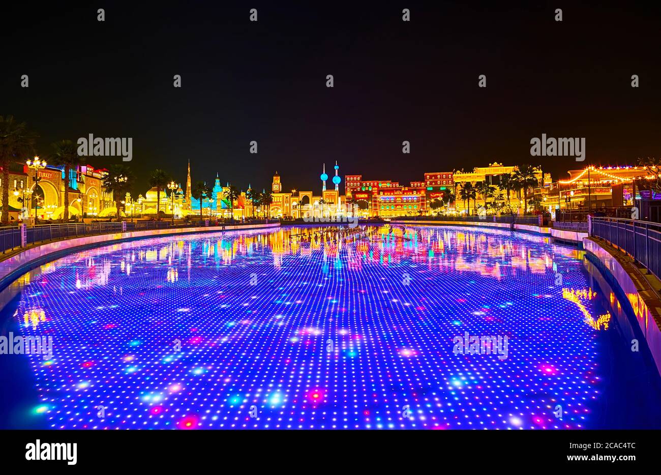 DUBAI, UAE - MARCH 5, 2020: Watch the light show on underwater LED ...
