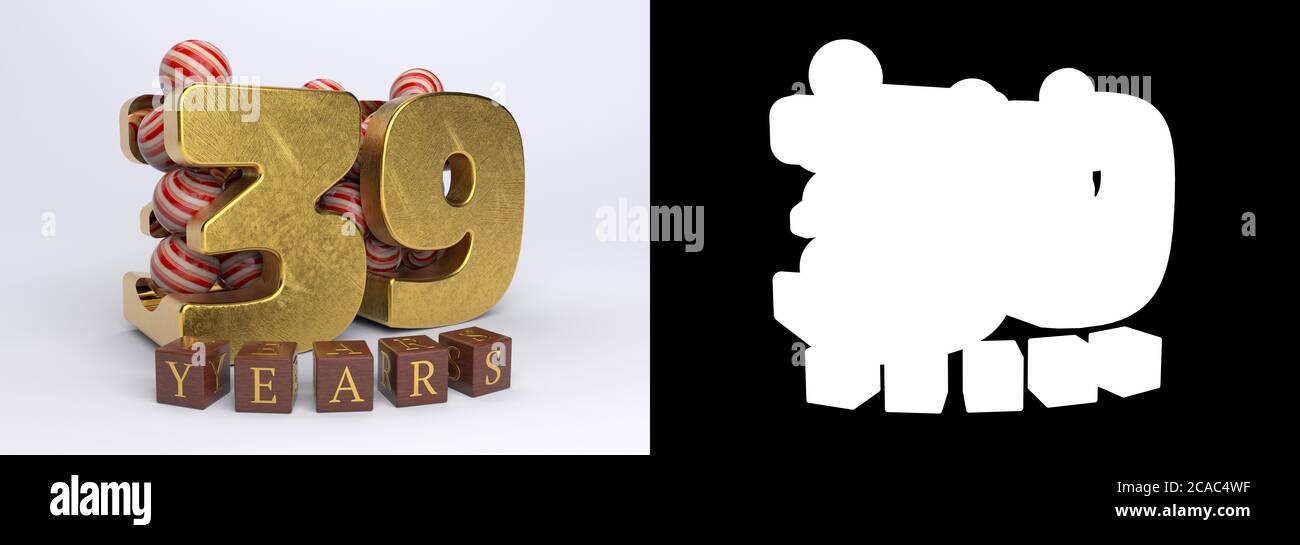 Number 39 (number thirty-nine) anniversary celebration design with ...