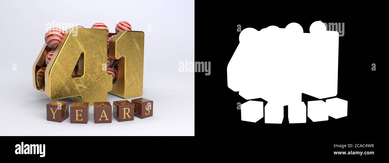 Number 41 (number forty-one) anniversary celebration design with round ...