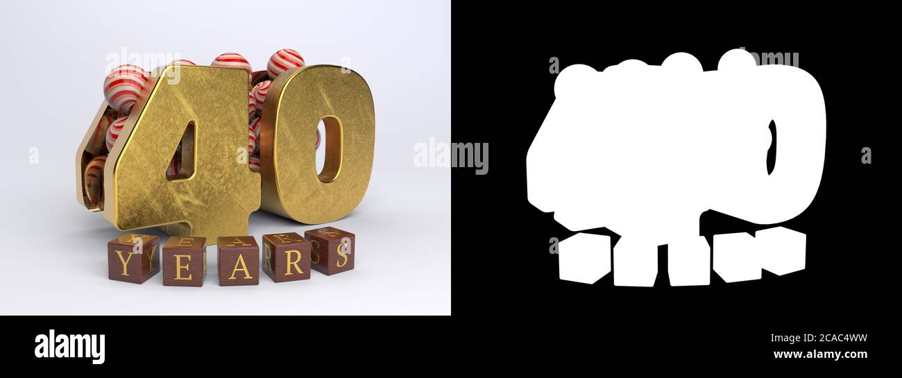 Number 40 (number forty) anniversary celebration design with round ...