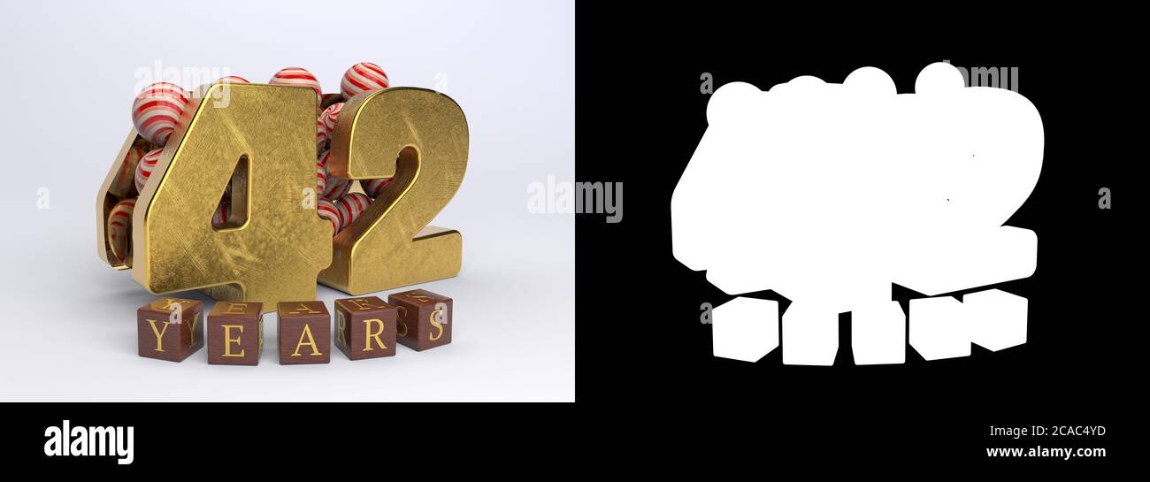 Number 42 (number forty-two) anniversary celebration design with round ...