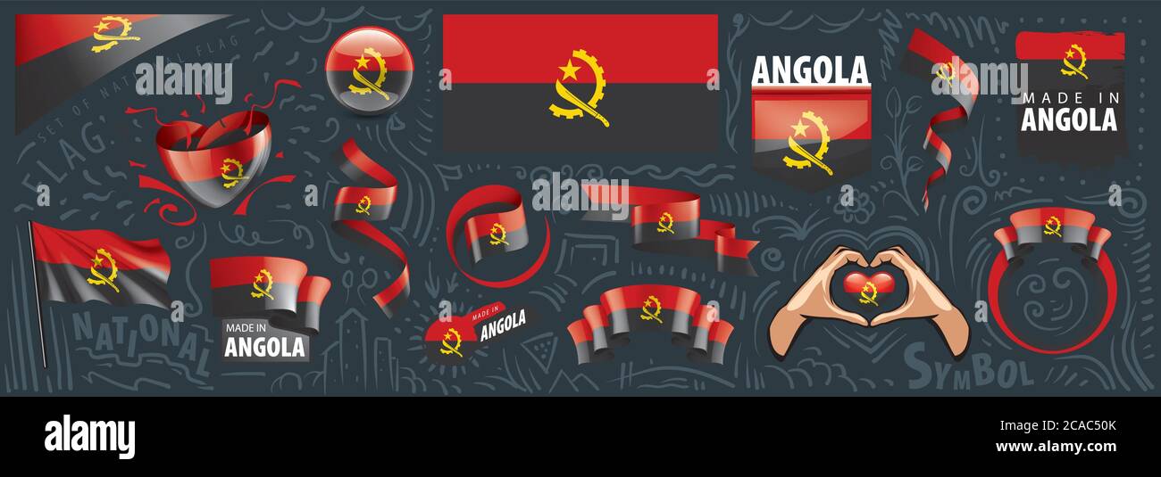 Vector set of the national flag of Angola in various creative designs Stock Vector Image & Art ...