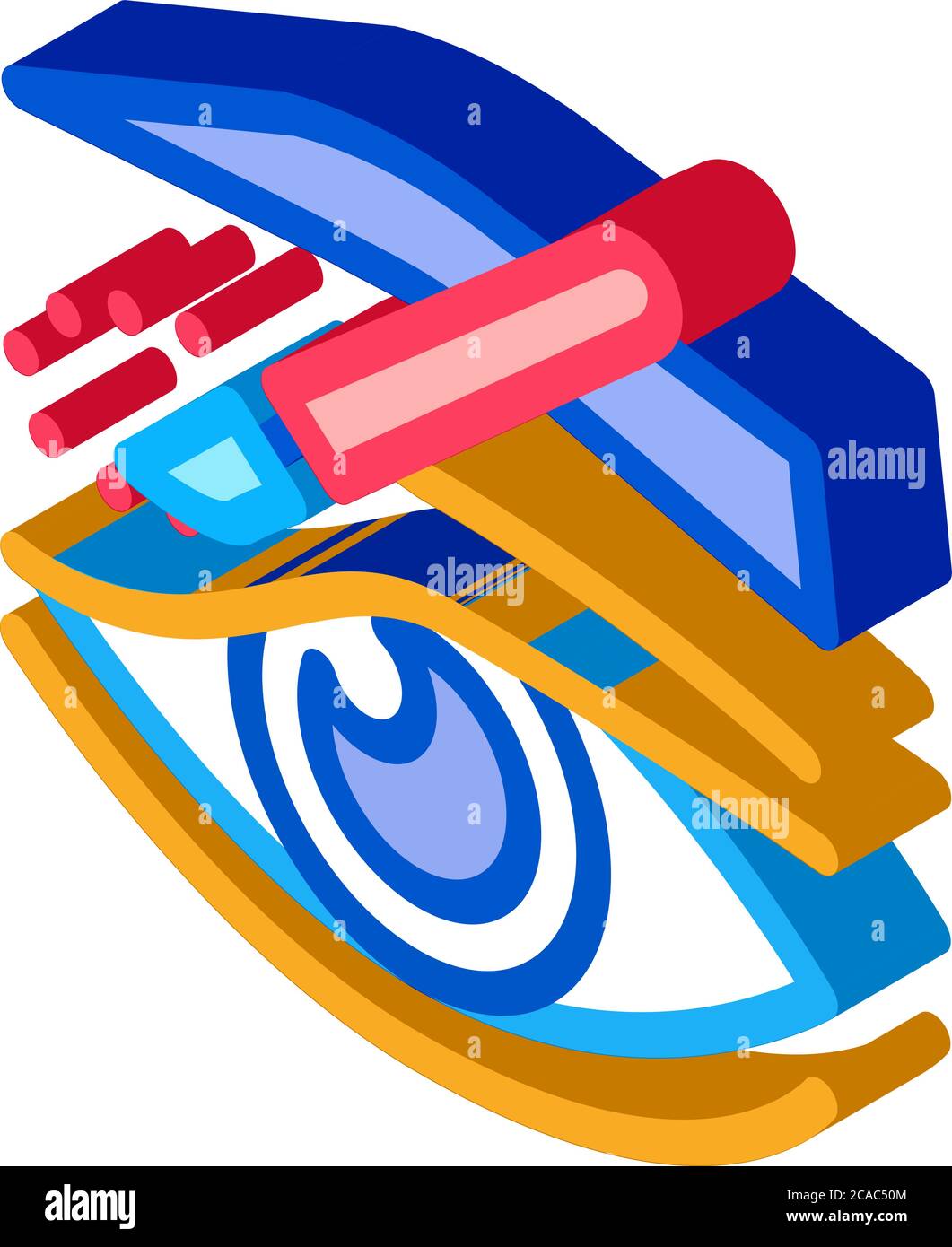 eyelid surgery incision isometric icon vector illustration Stock Vector ...