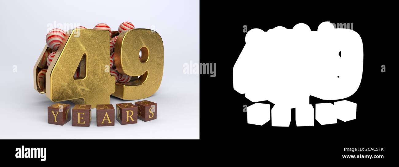 Number 49 (number forty-nine) anniversary celebration design with round ...