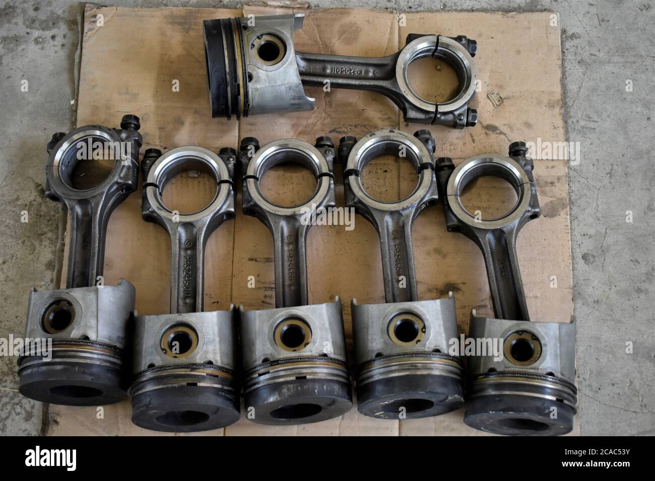 Automobile parts in the workshop and service station Stock Photo - Alamy