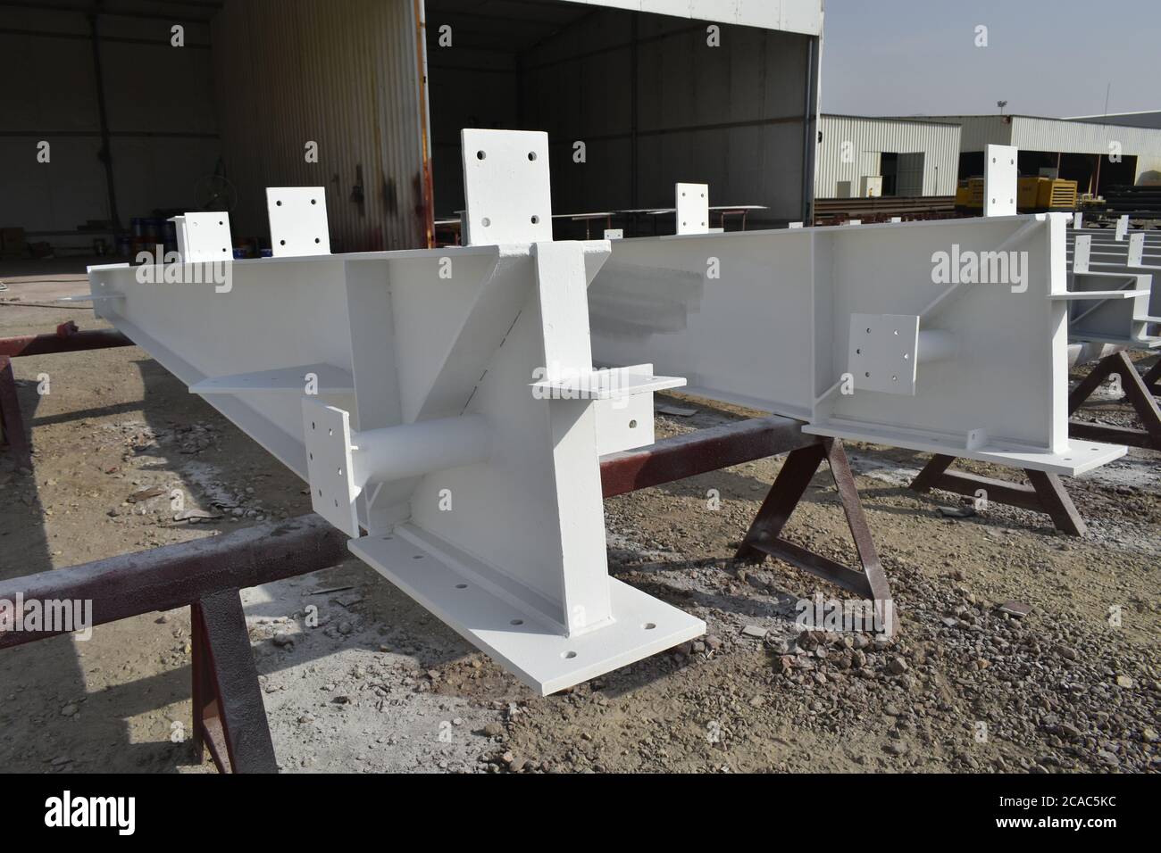 Steel Structural Columns And Beams in the yard Stock Photo - Alamy