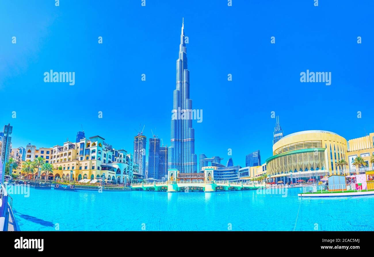 DUBAI, UAE - MARCH 3, 2020: Burj Khalifa is the most famous building in ...