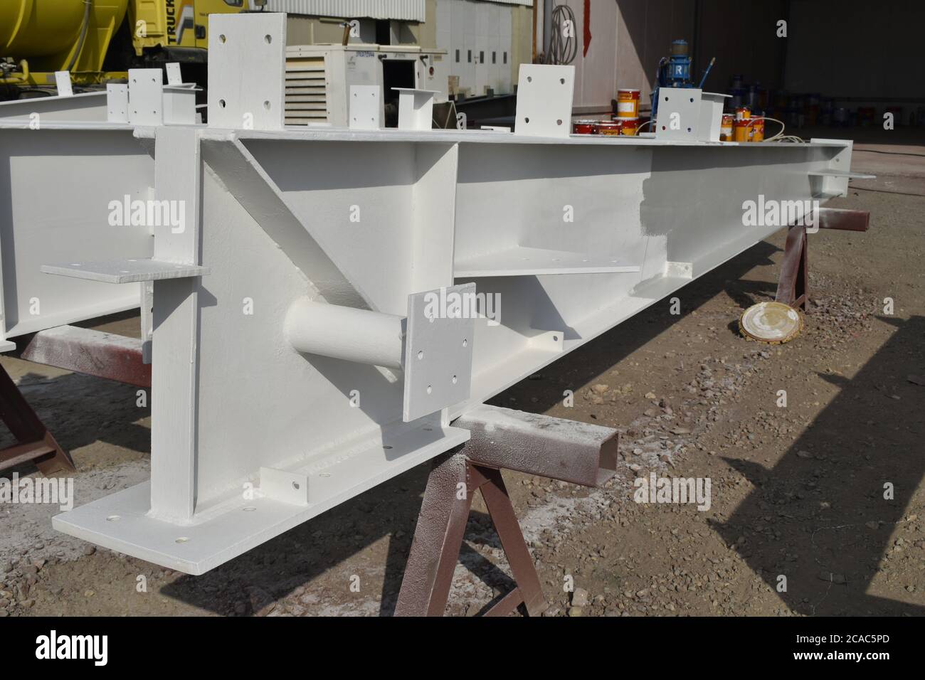 Steel Structural Columns And Beams in the yard Stock Photo - Alamy