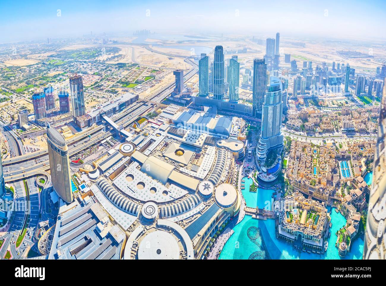 DUBAI, UAE - MARCH 3, 2020: Panorama of the modern skyscrapers of ...