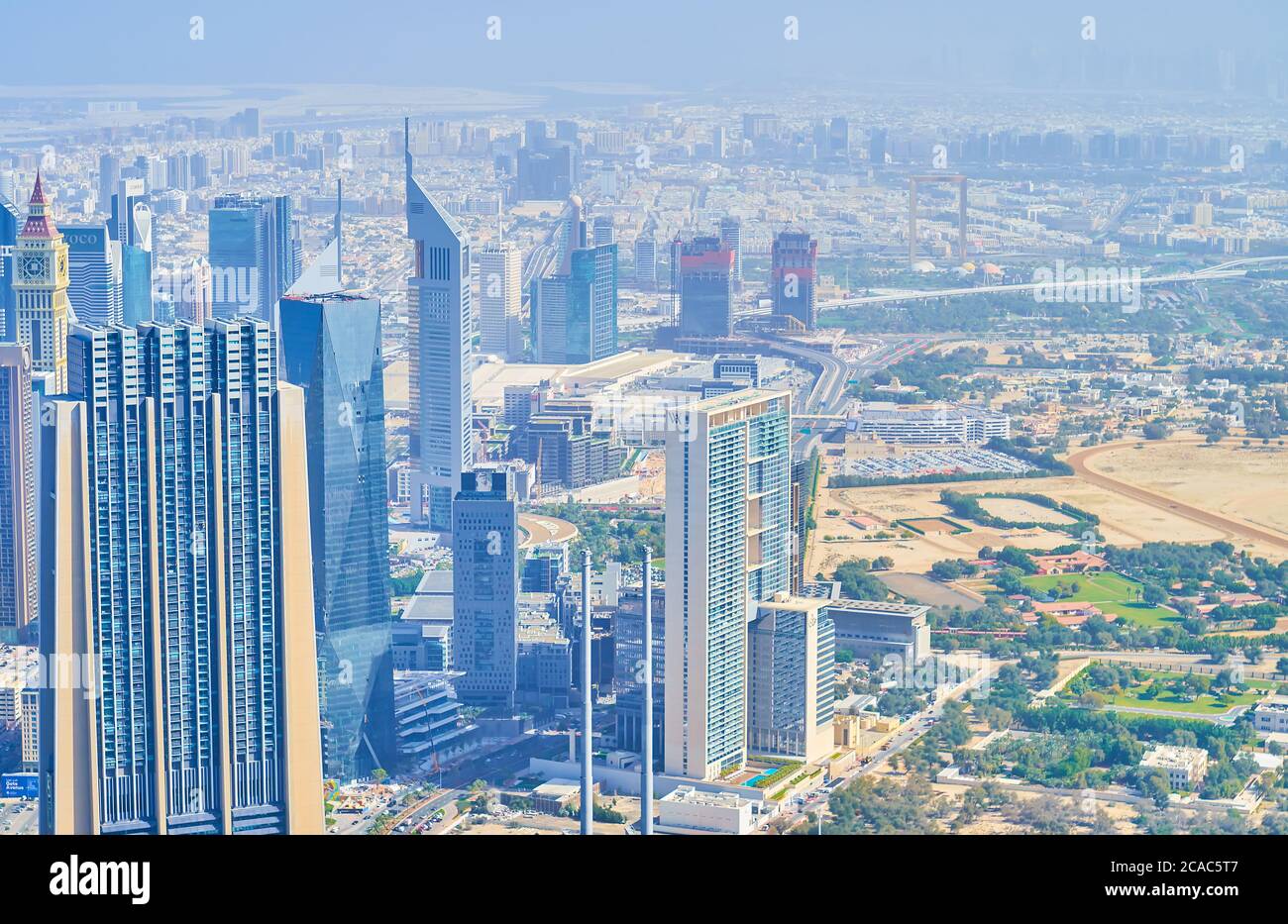 DUBAI, UAE - MARCH 3, 2020: The fast growing Dubai is famous of its ...