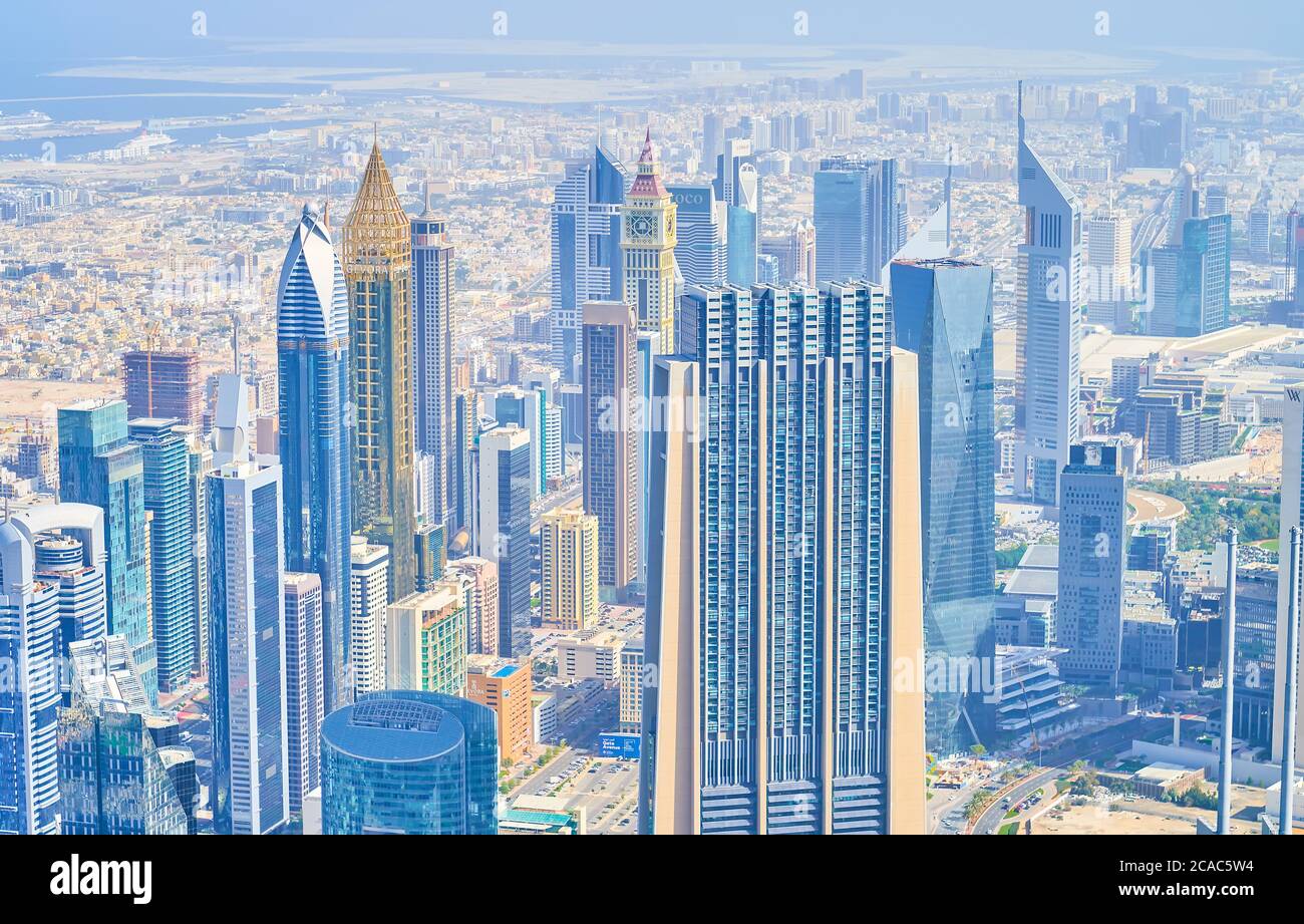 DUBAI, UAE - MARCH 3, 2020: Modern Dubai is a profitable place to open ...