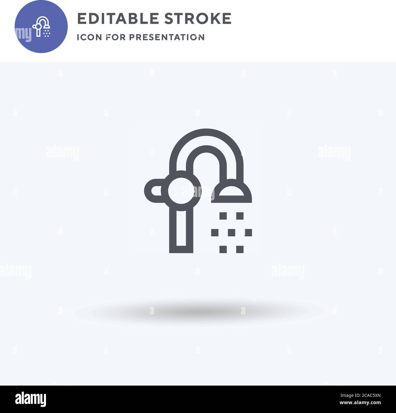 Shower icon vector, filled flat sign, solid pictogram isolated on white ...