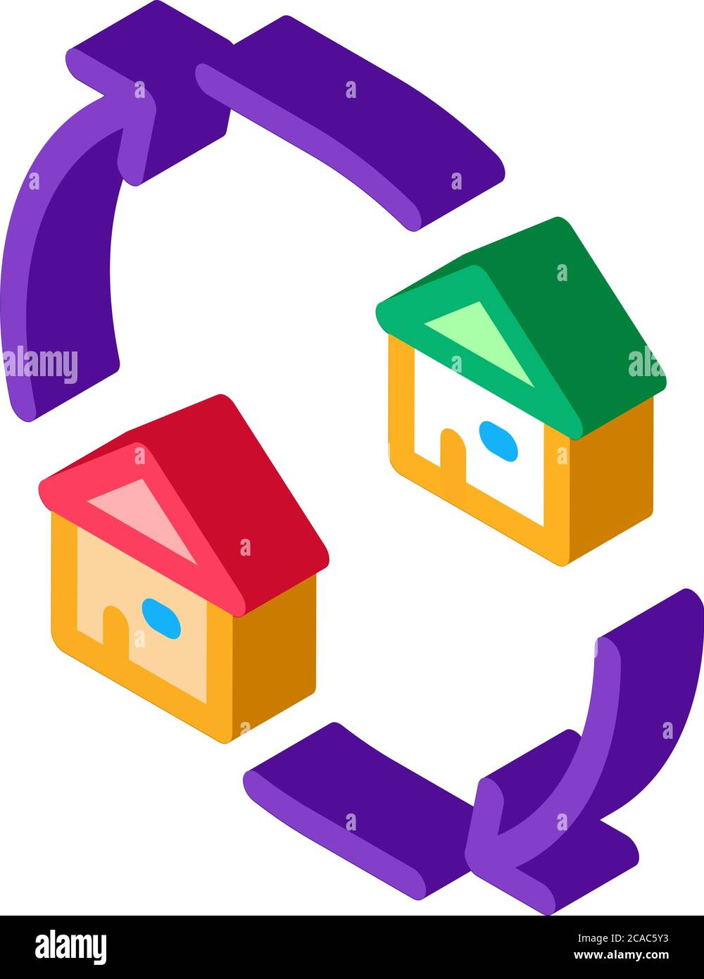 houses exchange isometric icon vector illustration Stock Vector Image ...