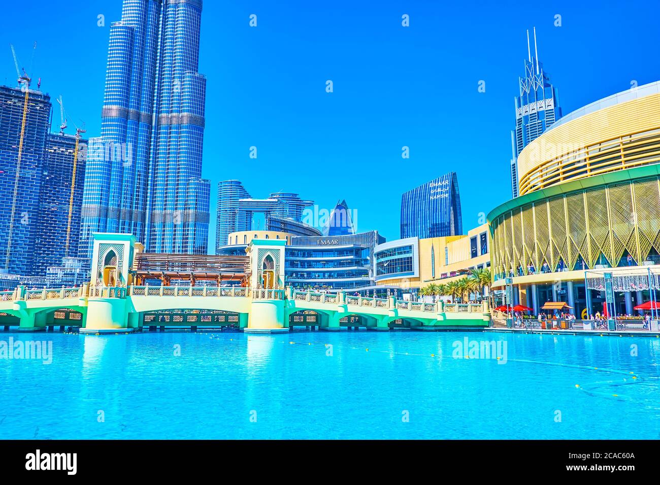 DUBAI, UAE - MARCH 3, 2020: The modern district in Dubai with large ...