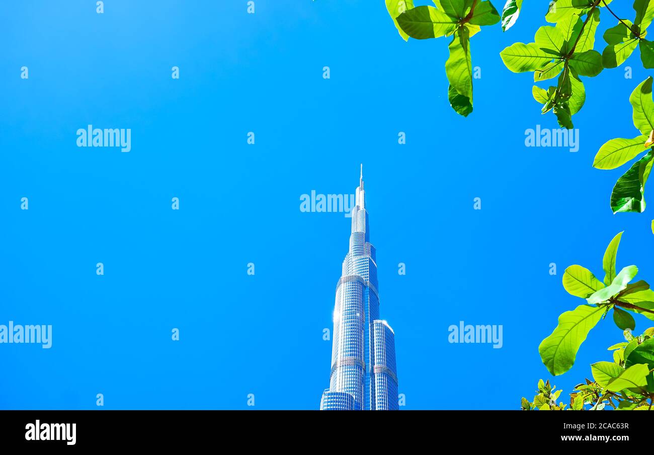 DUBAI, UAE - MARCH 3, 2020: The view on the top of Burj Khalifa through ...