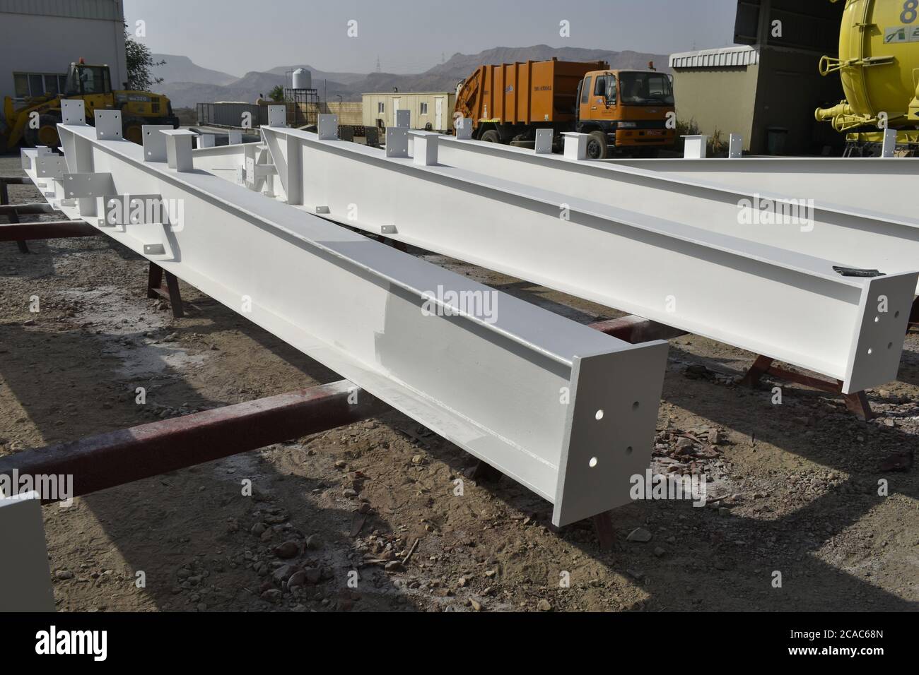 Steel Structural Columns And Beams in the yard Stock Photo - Alamy