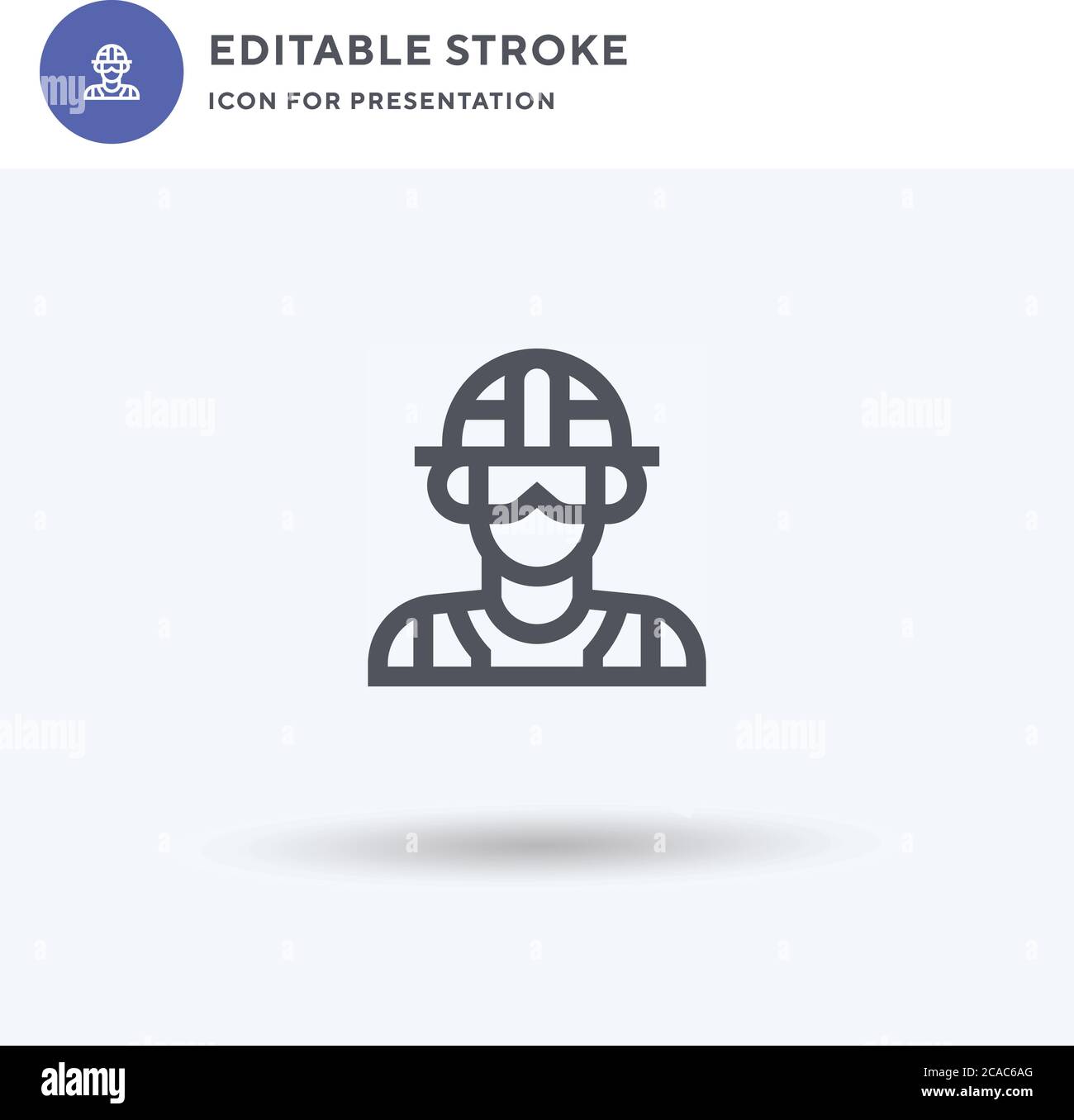 Worker icon vector, filled flat sign, solid pictogram isolated on white ...