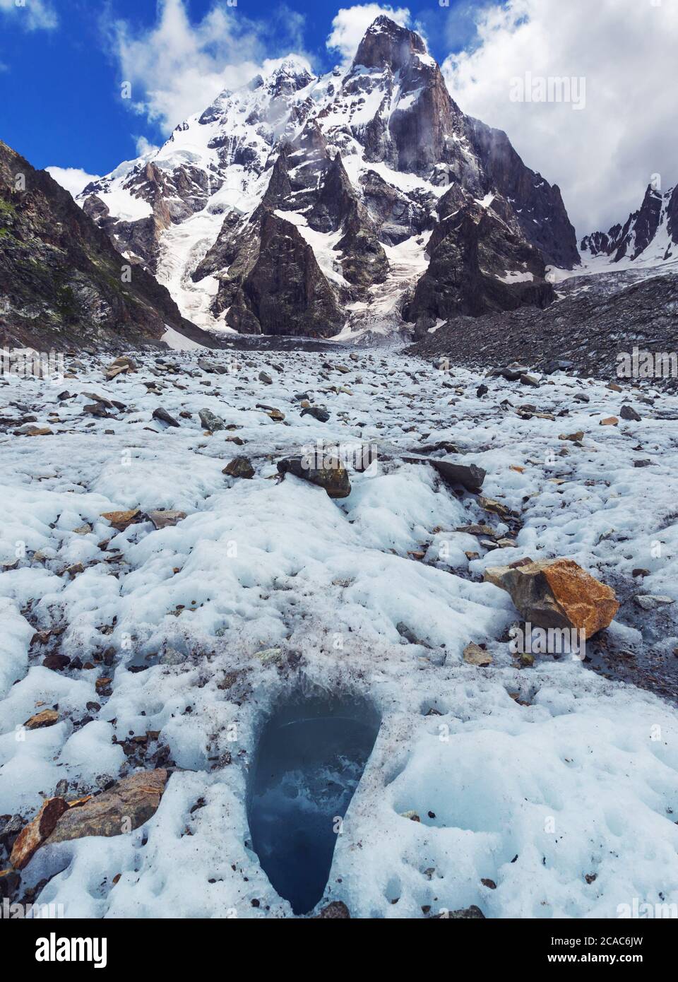 Famous Ushba peak, Caucasus Mountains. Svaneti Stock Photo - Alamy