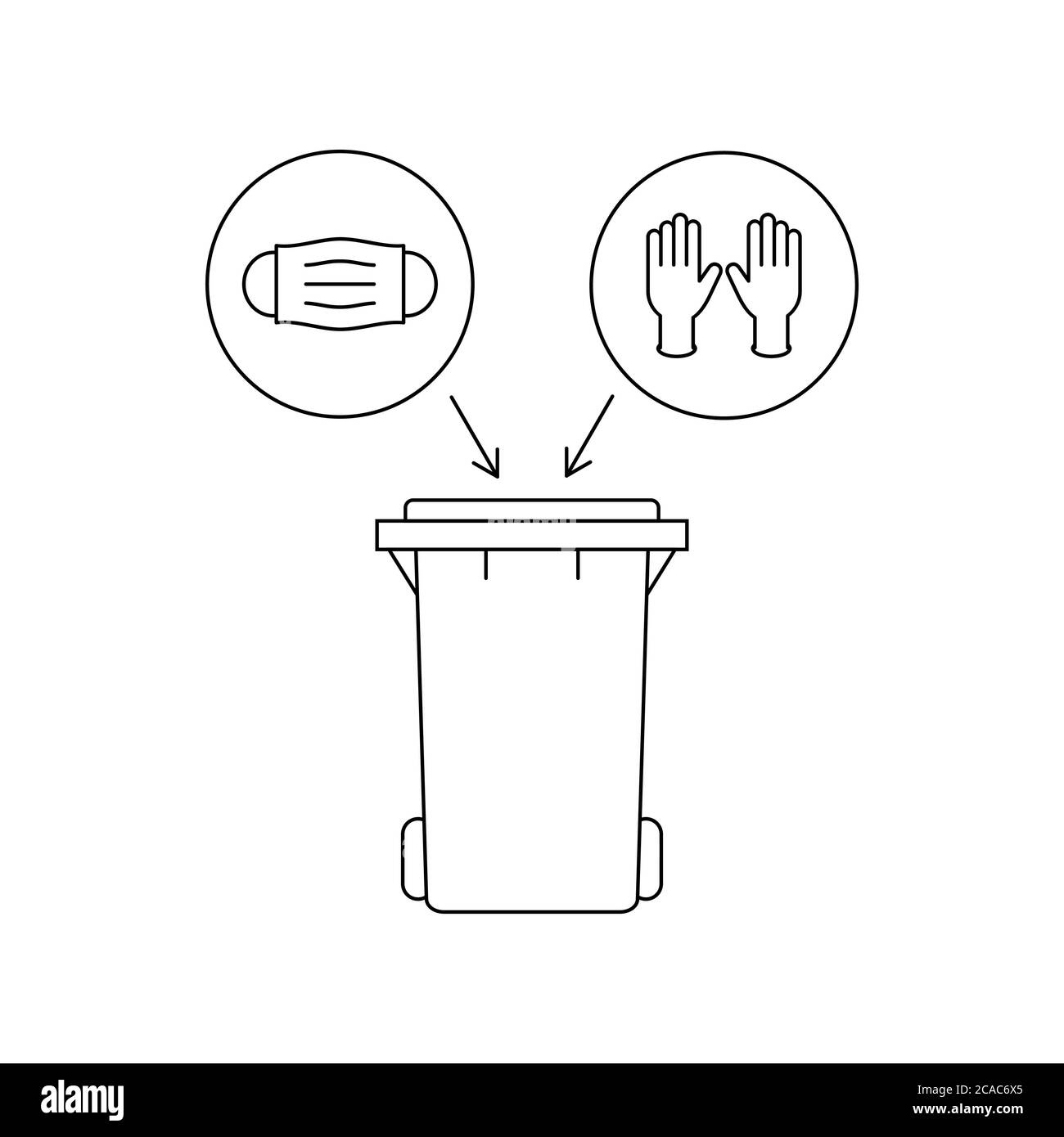 Trash can for used gloves and medical masks. Safely disposal of ...