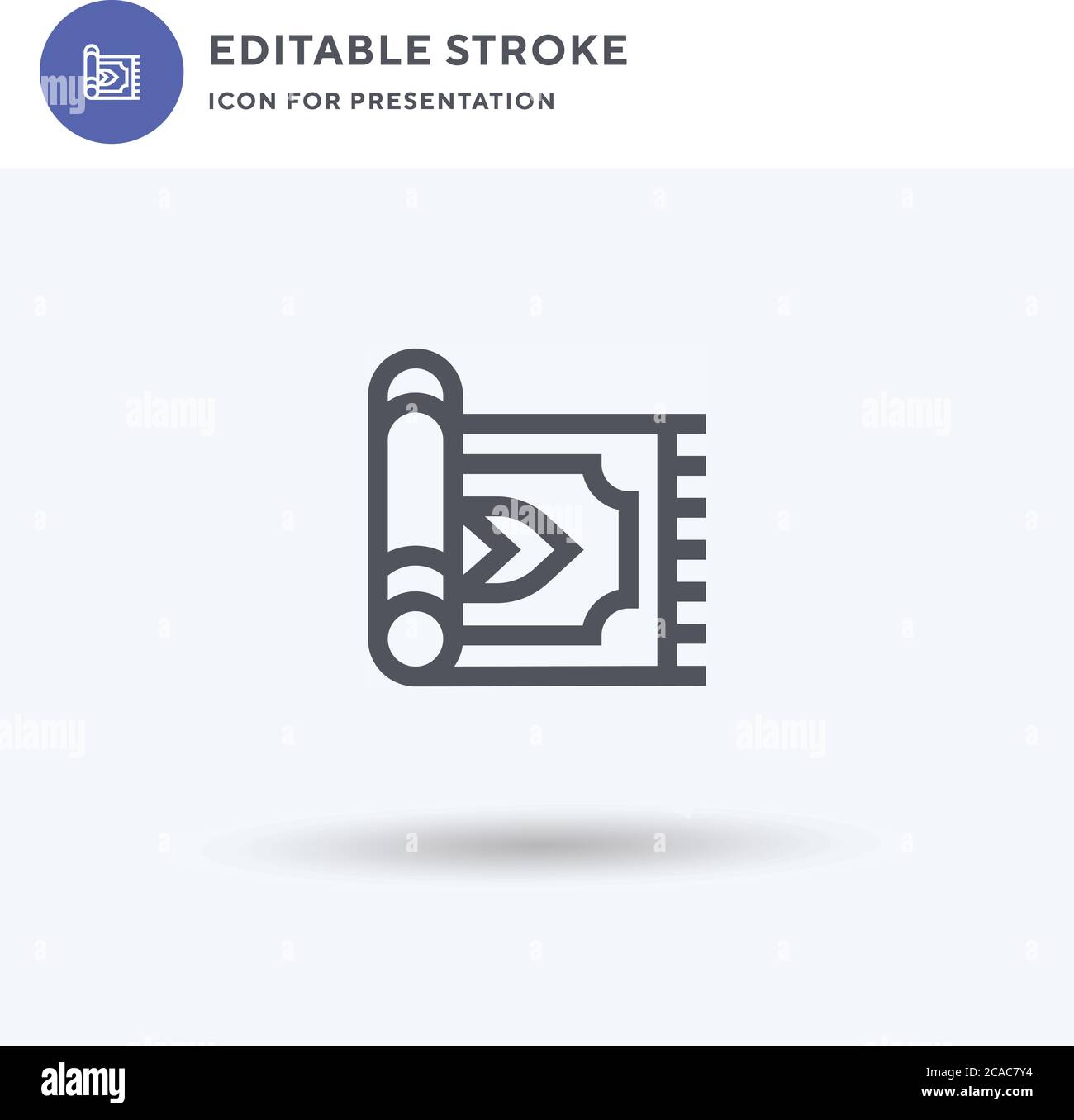 Mat icon vector, filled flat sign, solid pictogram isolated on white ...